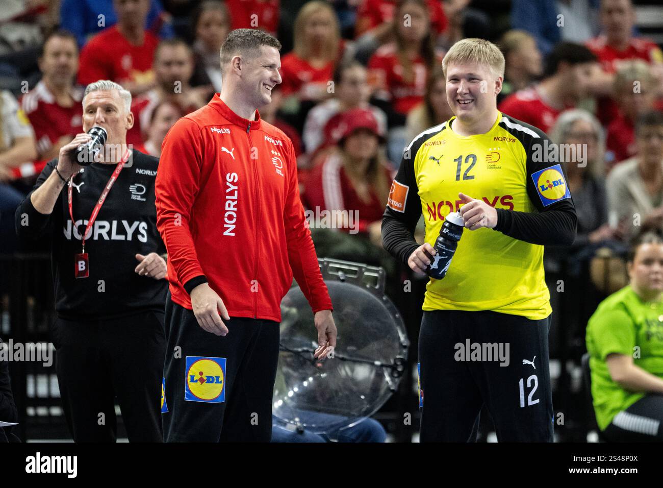 Copenhagen, Denmark. 10th Jan, 2025. Kevin Moller (L) and Emil Nielsen ...