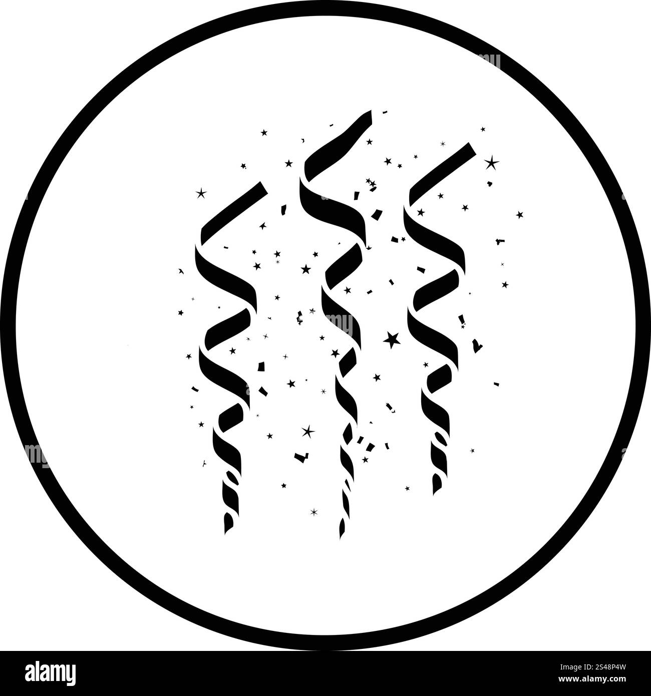 Party serpentine icon. Thin circle design. Vector illustration Stock ...