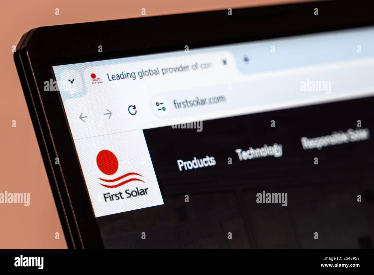 New York, USA - January 10, 2025: First Solar website homepage ...