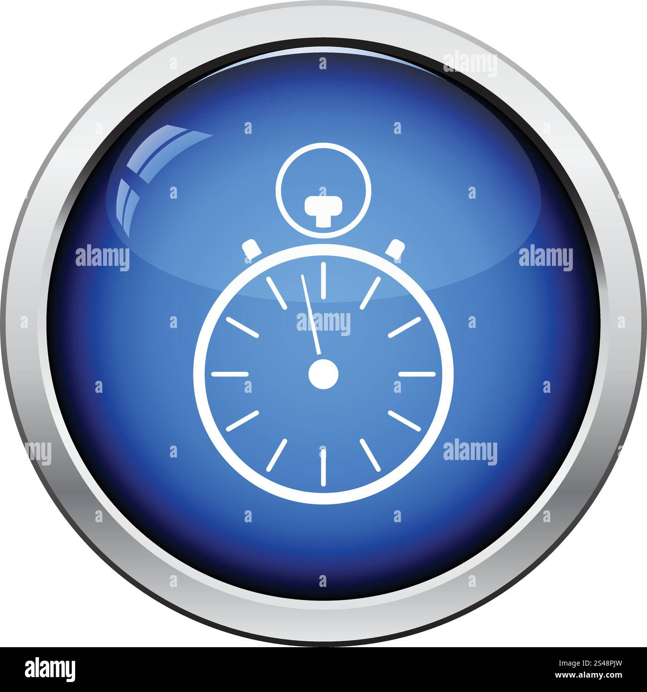 Stopwatch icon. Glossy button design. Vector illustration Stock Vector Image & Art - Alamy