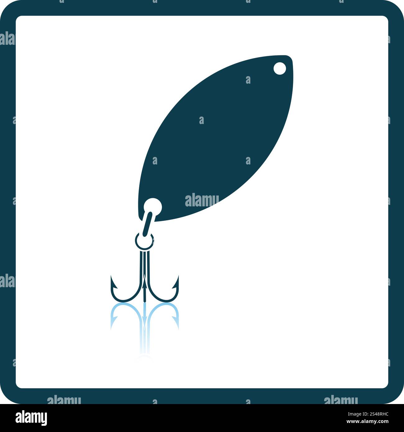 Icon of Fishing spoon. Shadow reflection design. Vector illustration ...