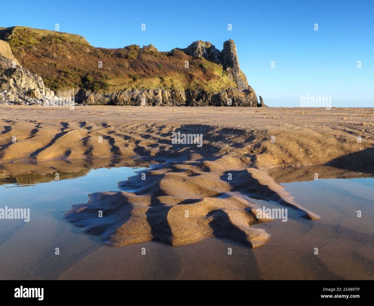 Sand Ripples and Cliffs Stock Photo - Alamy