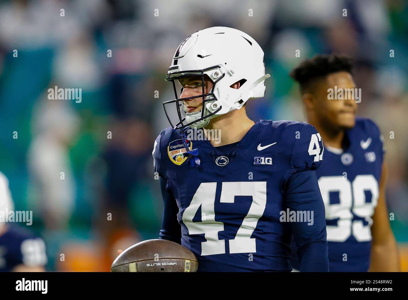 MIAMI GARDENS, FL - JANUARY 09: Defensive End Will Patton #47 of the Penn State Nittany Lions ...