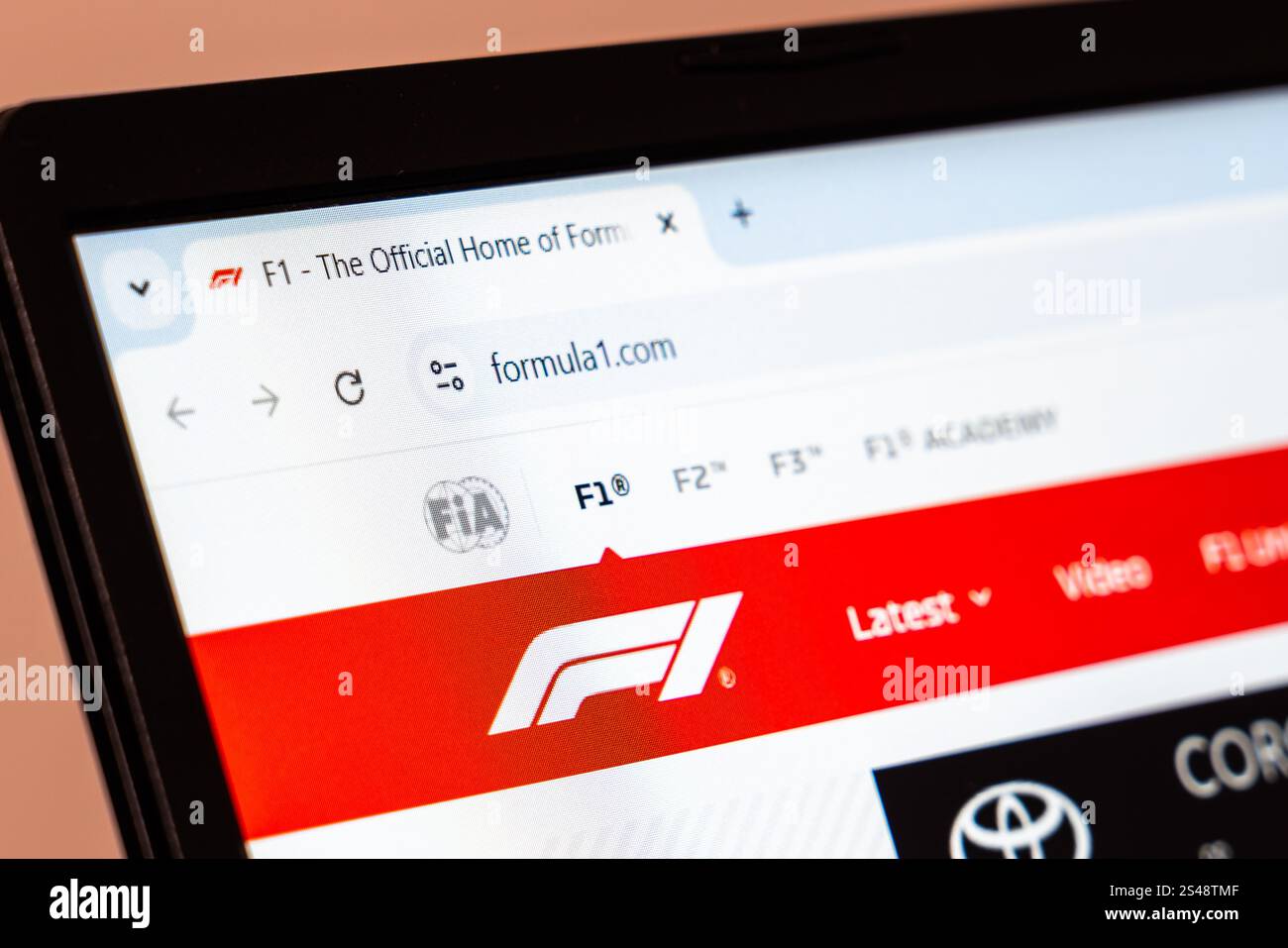 New York, USA - January 10, 2025: Formula 1 official website homepage ...
