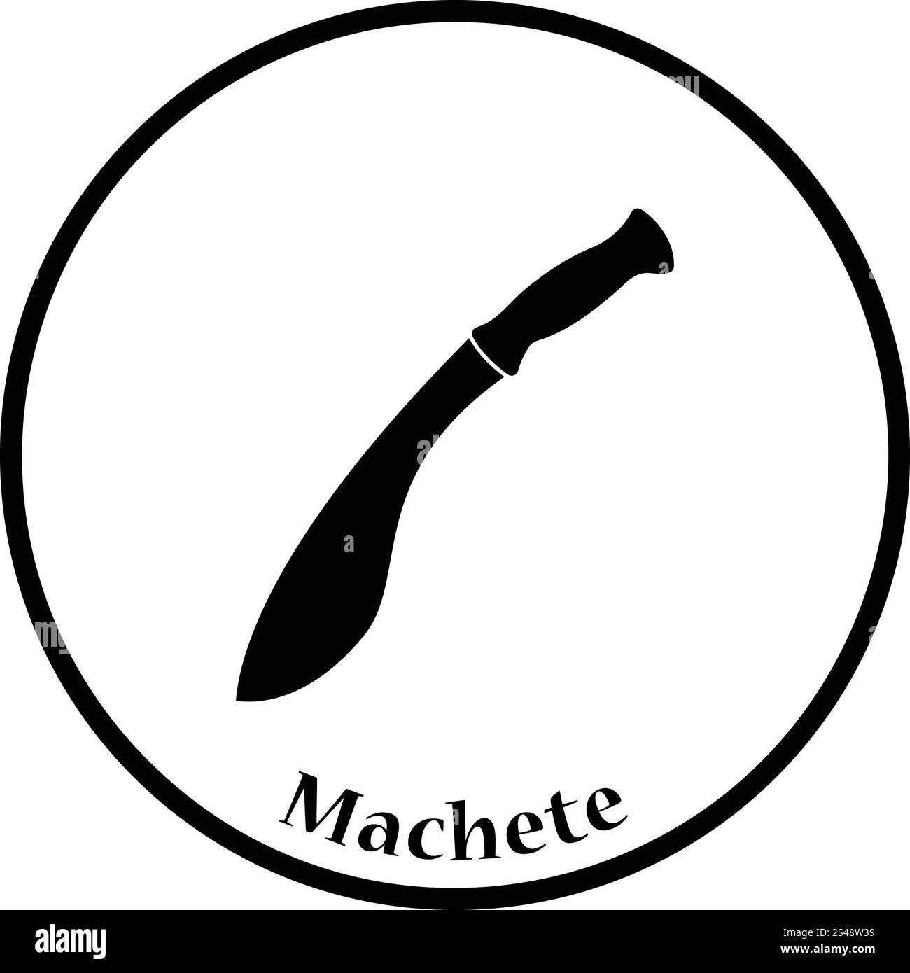 Machete icon. Thin circle design. Vector illustration Stock Vector ...
