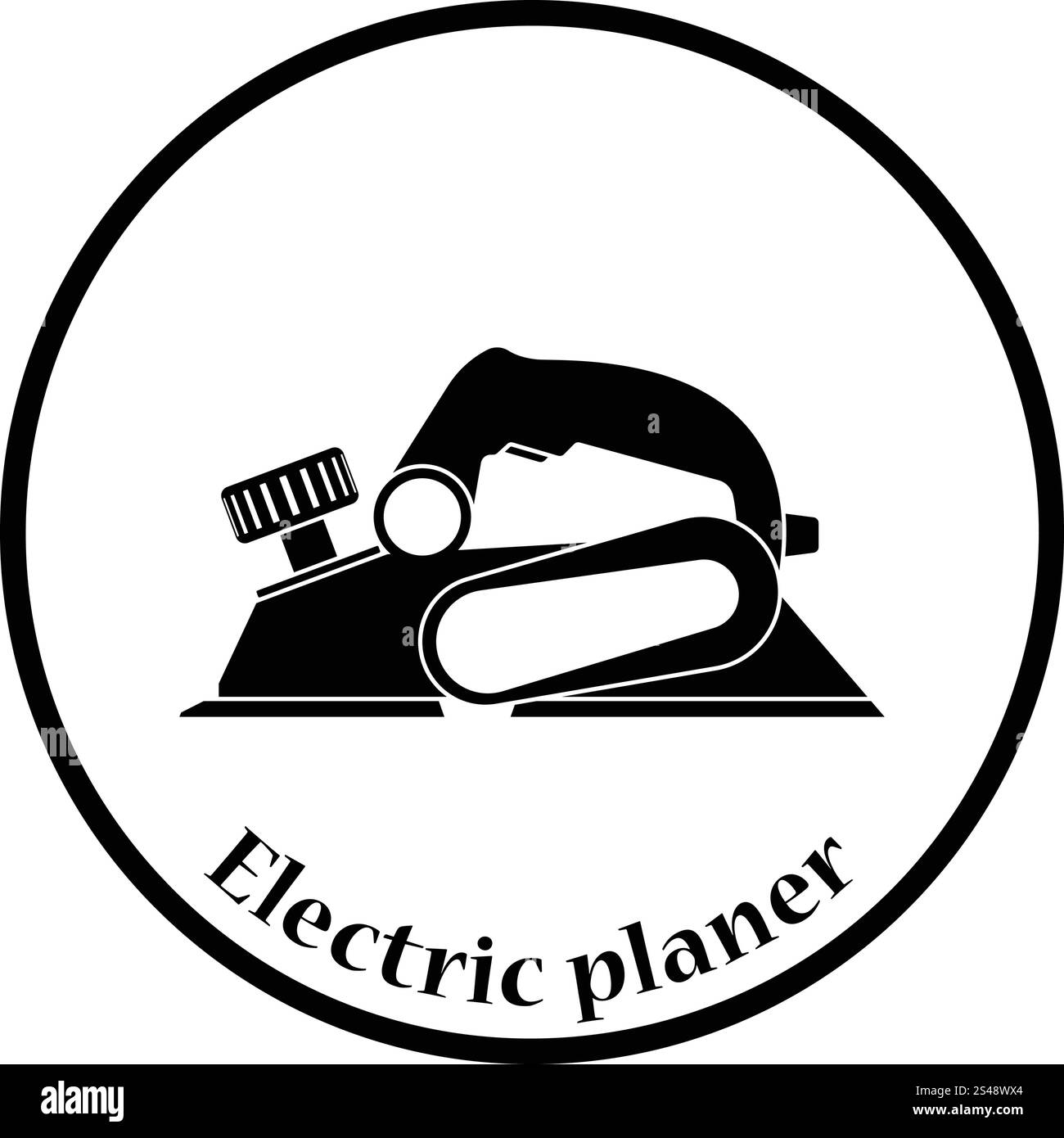 Icon of electric planer. Thin circle design. Vector illustration Stock ...