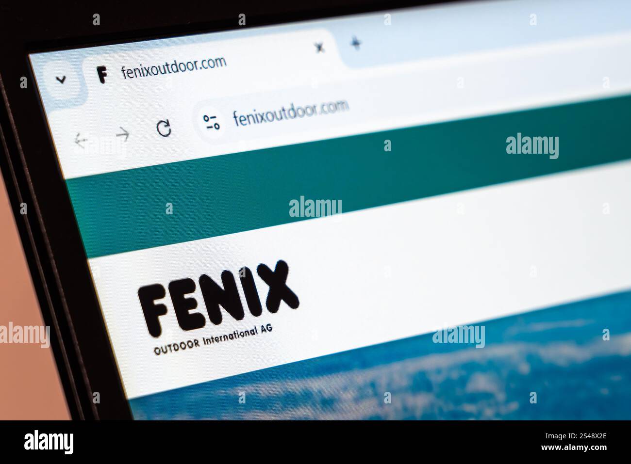 New York, USA - January 10, 2025: Fenix Outdoor International website highlighting outdoor gear ...