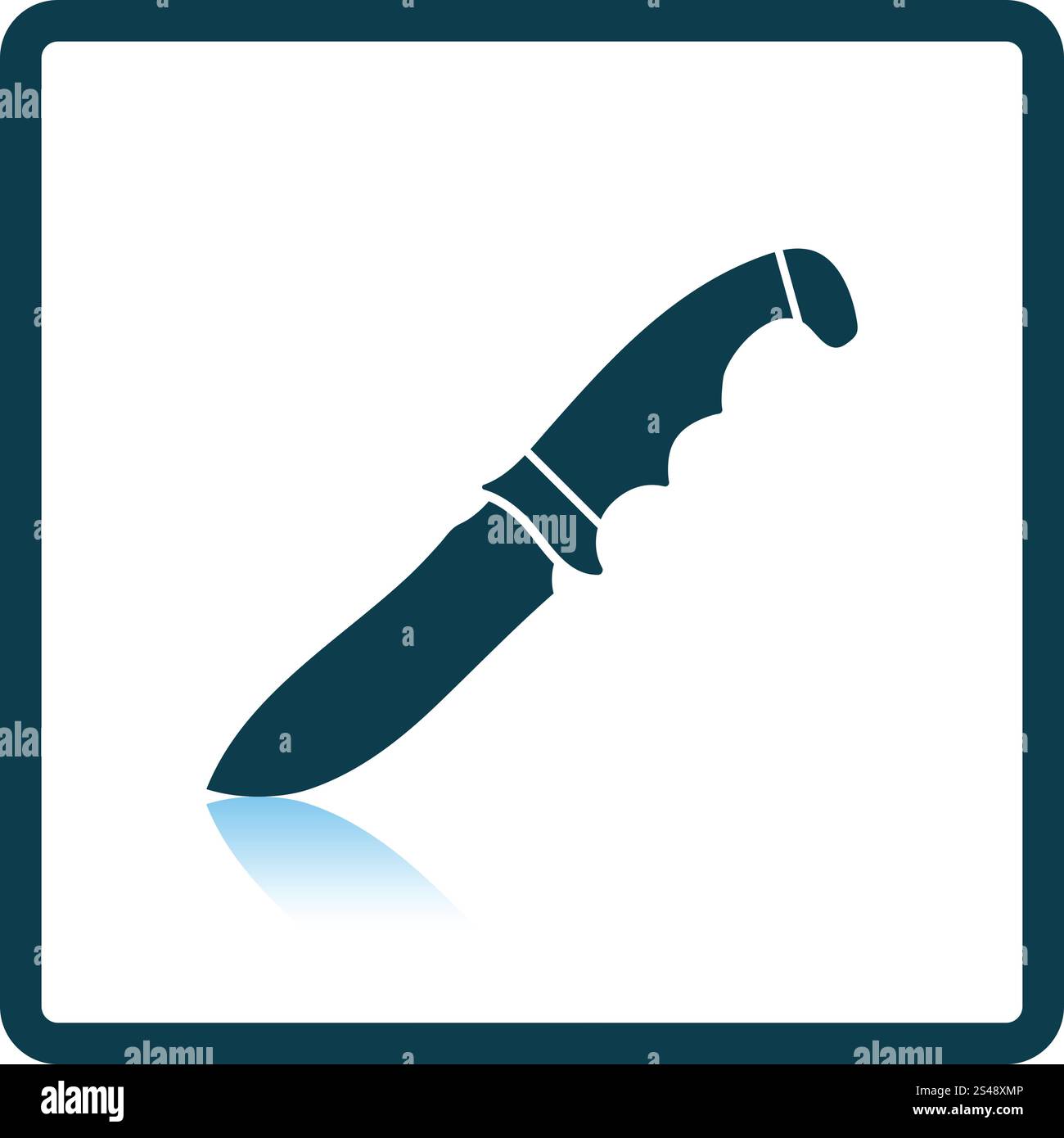 Hunting knife icon. Shadow reflection design. Vector illustration Stock ...