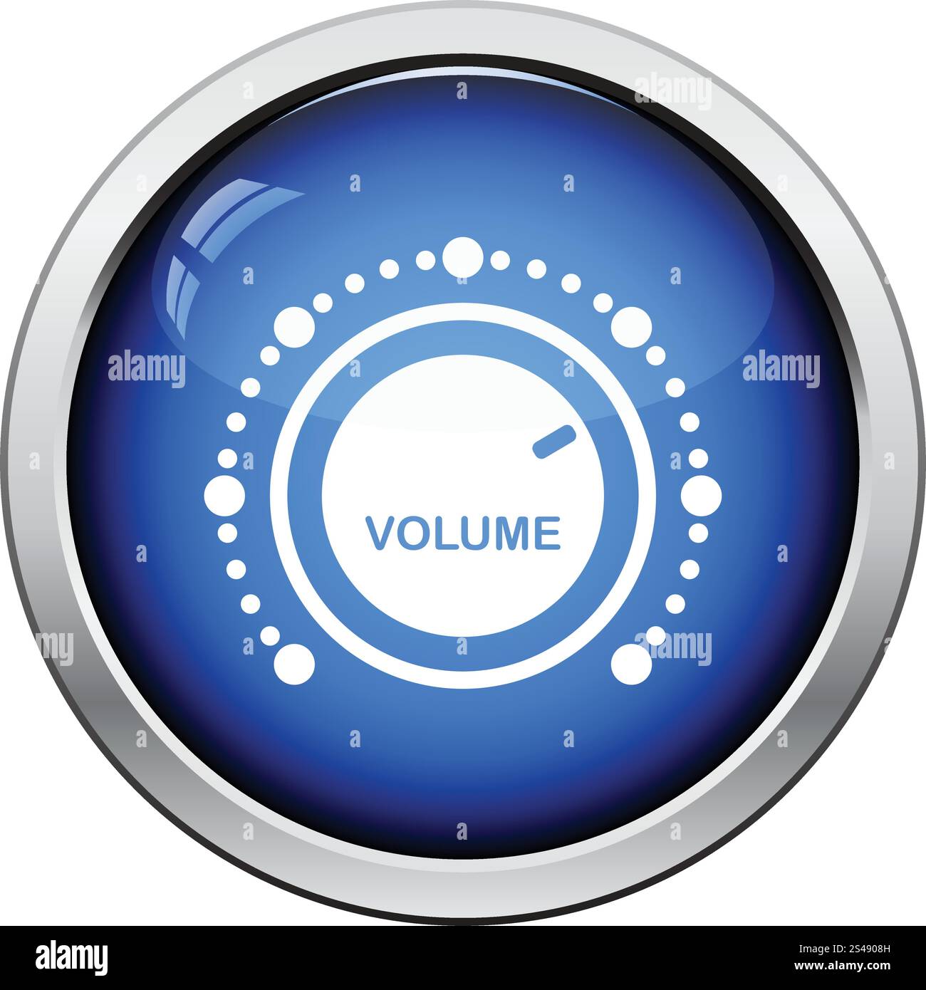 Volume control icon. Glossy button design. Vector illustration Stock ...