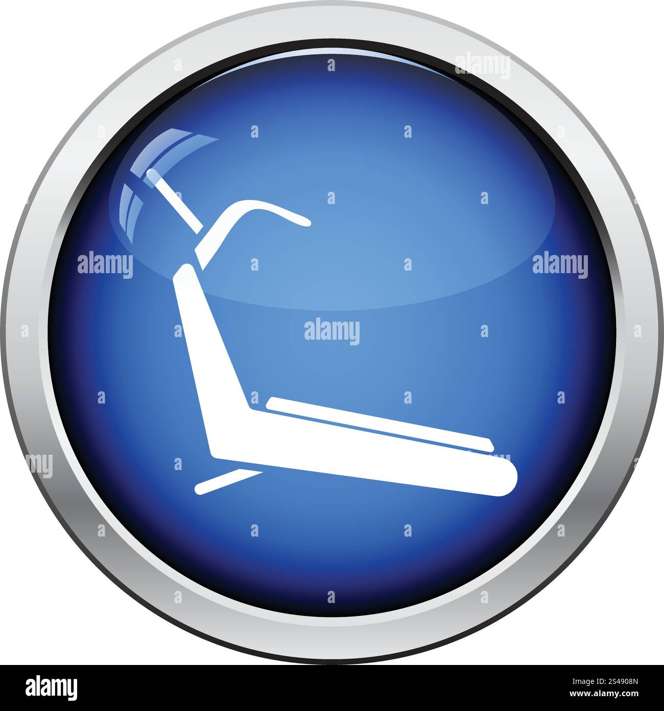 Treadmill icon. Glossy button design. Vector illustration Stock Vector ...