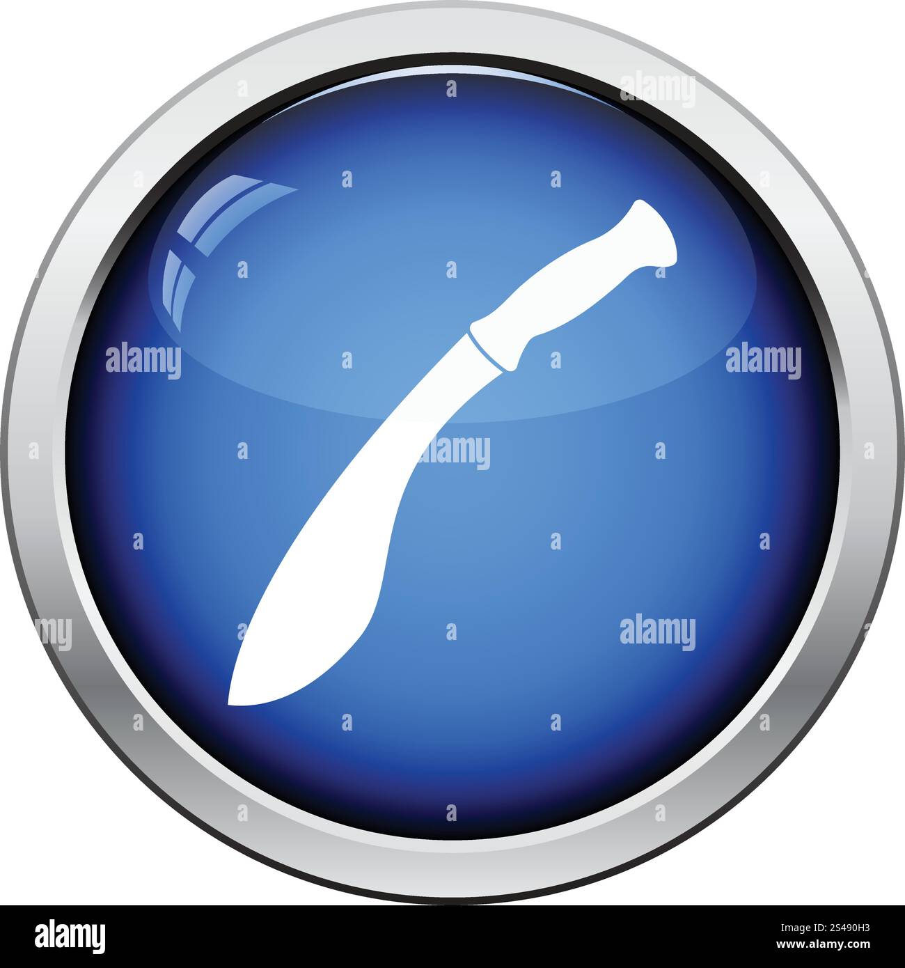 Machete icon. Glossy button design. Vector illustration Stock Vector ...