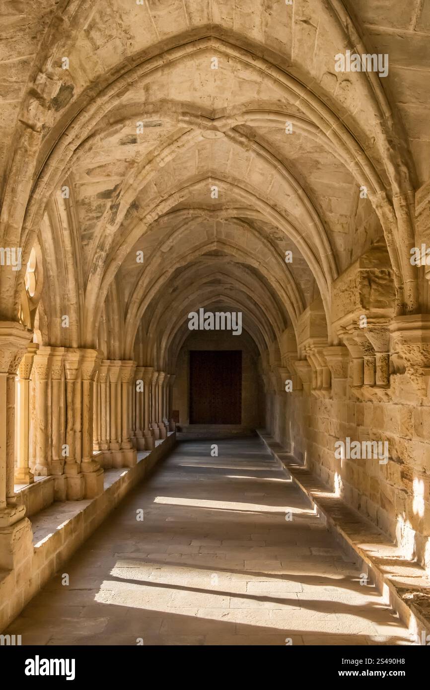 Medieval altar of the Royal Abbey of Santa Maria de Poblet in Catalonia ...