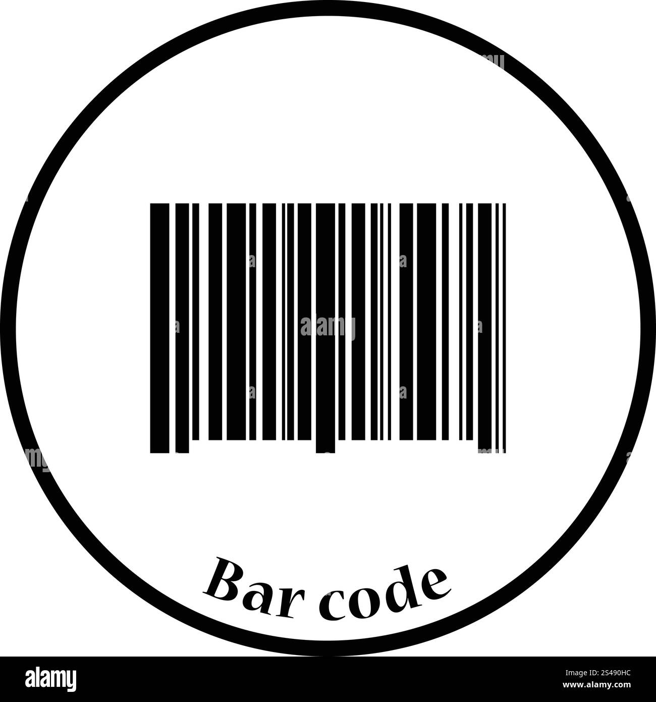 Bar code icon. Thin circle design. Vector illustration Stock Vector ...
