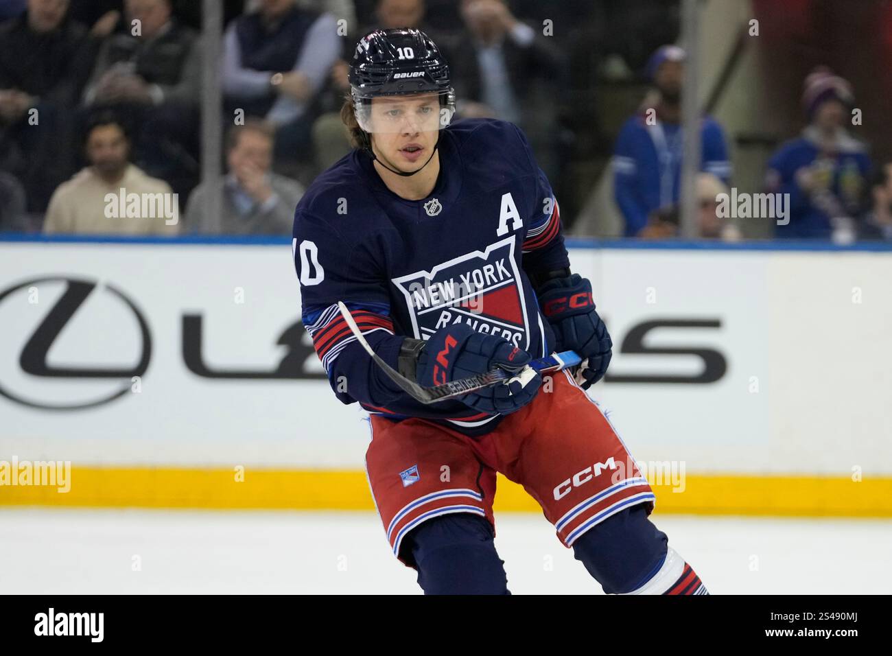 New York Rangers' Artemi Panarin (10) during the first period of an NHL ...
