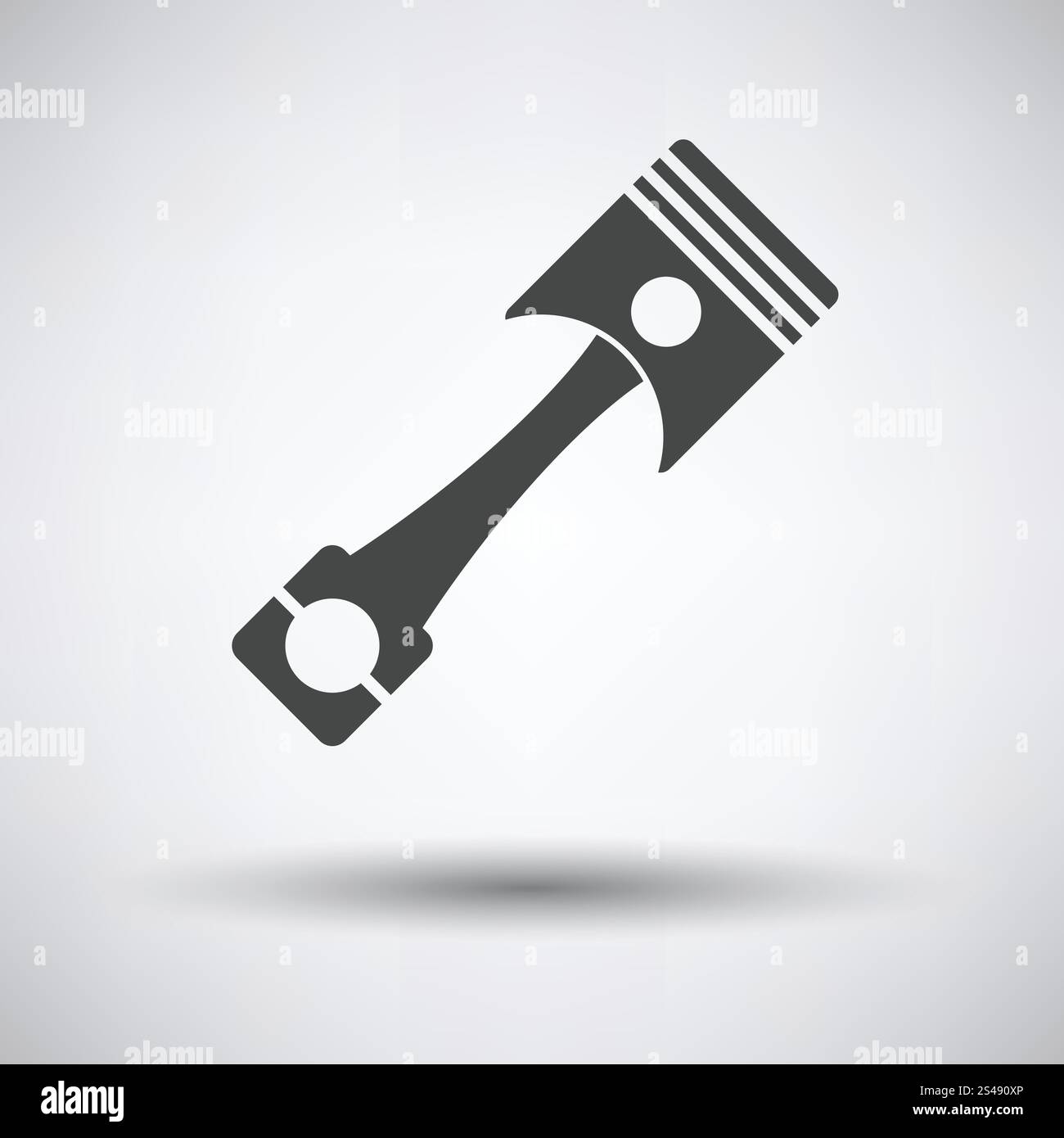 Car motor piston icon on gray background, round shadow. Vector ...