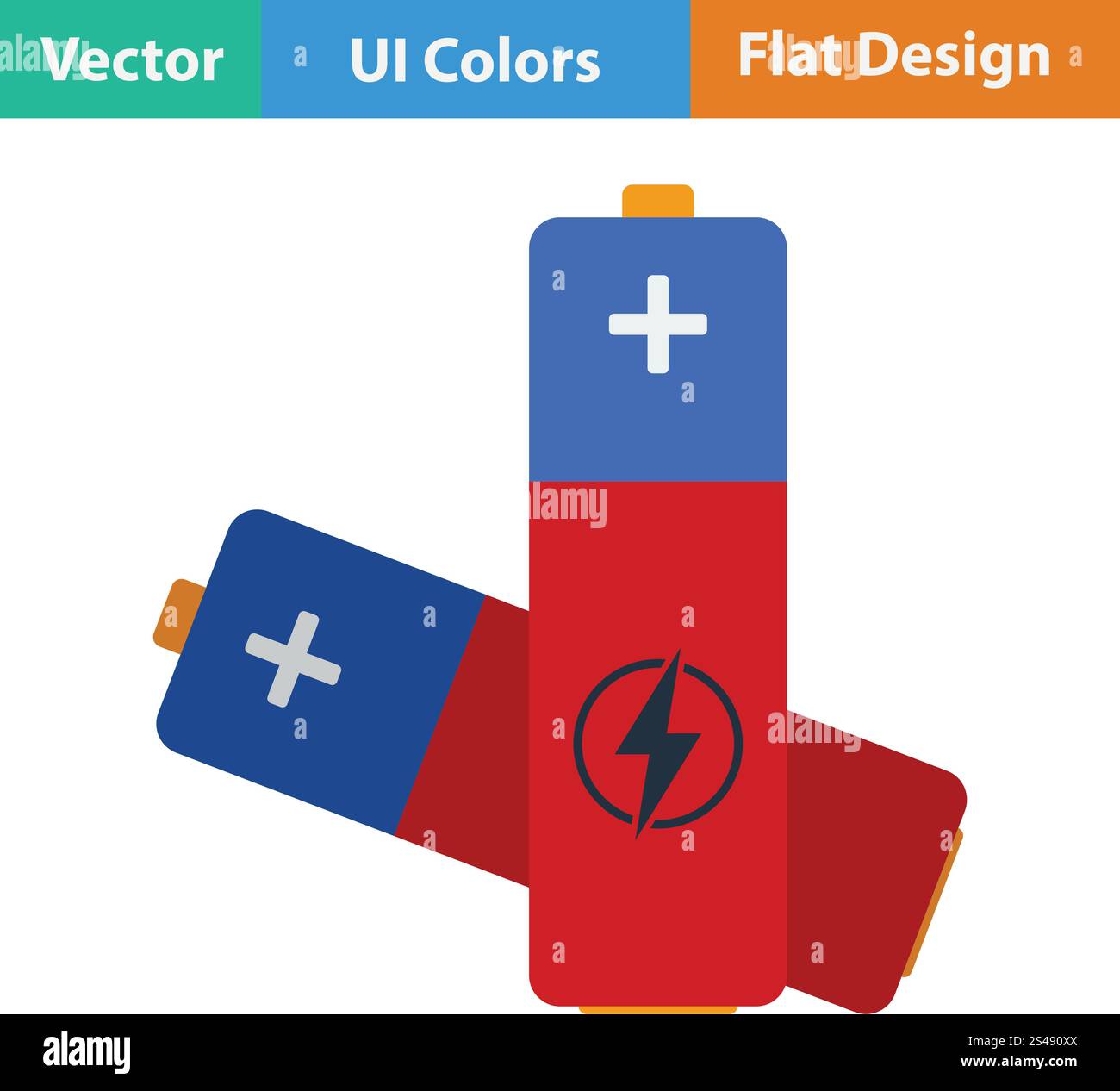 Electric battery icon. Flat color design. Vector illustration Stock ...