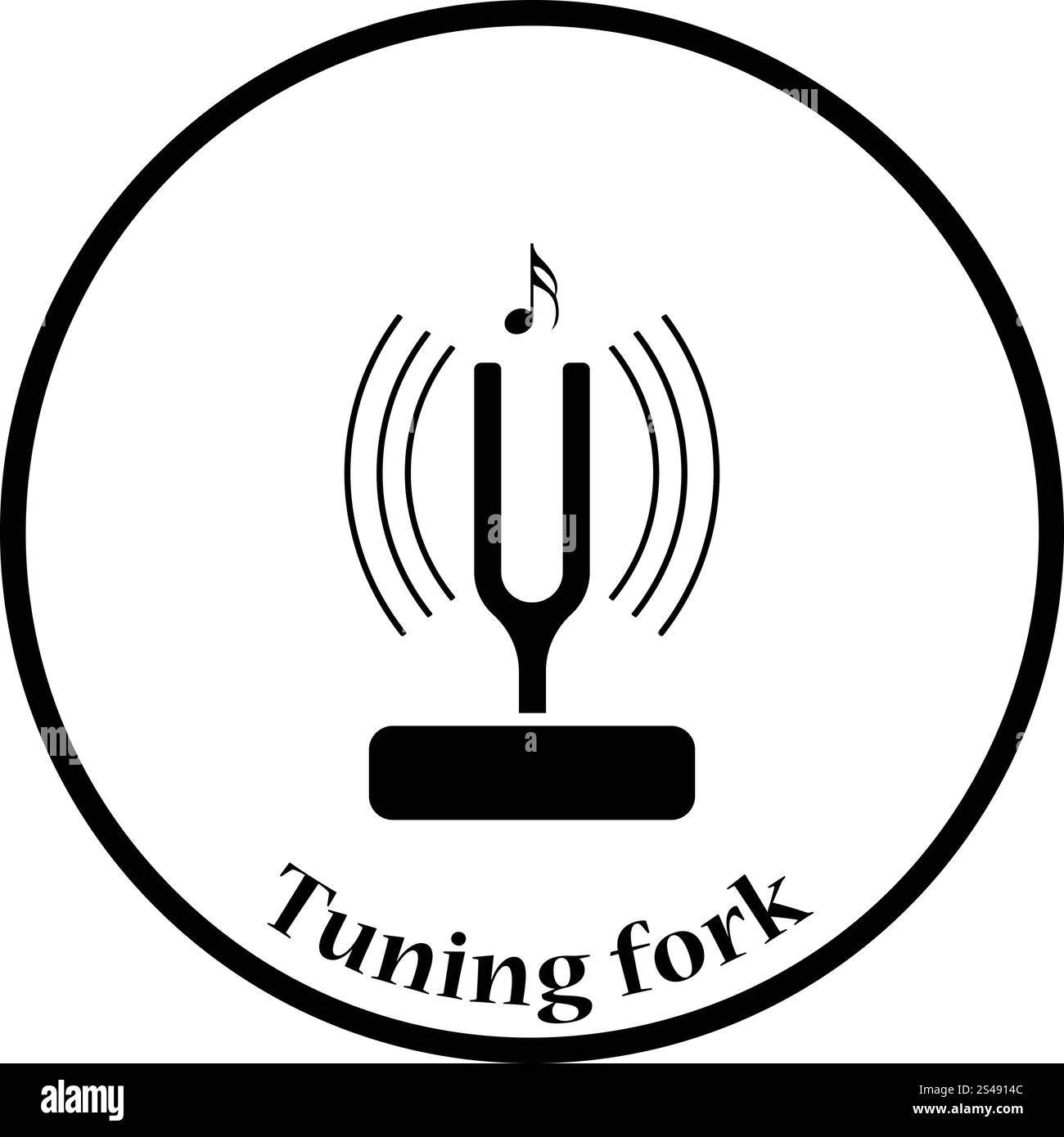 Tuning fork icon. Thin circle design. Vector illustration Stock Vector Image & Art - Alamy