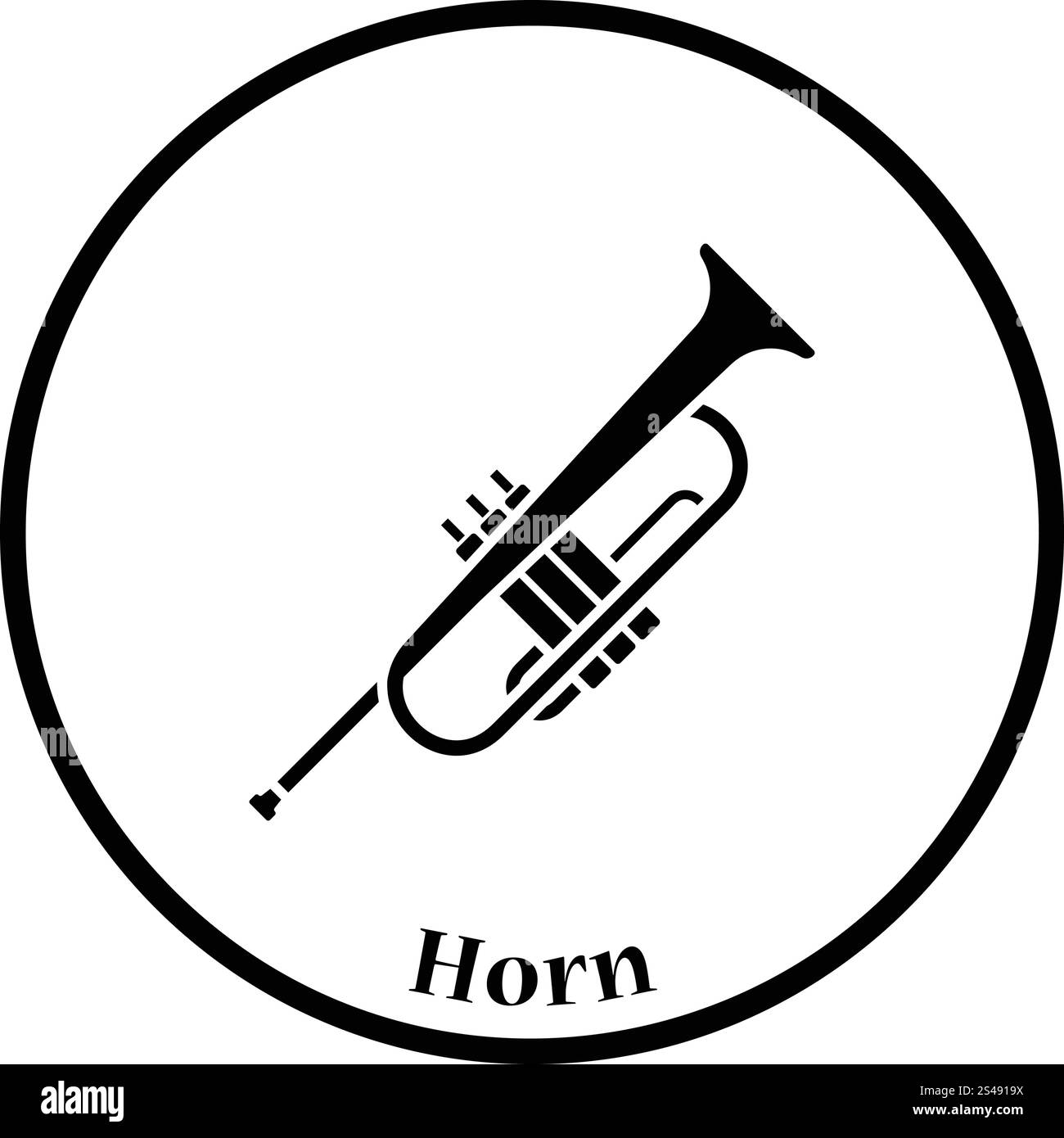Horn icon. Thin circle design. Vector illustration Stock Vector Image ...