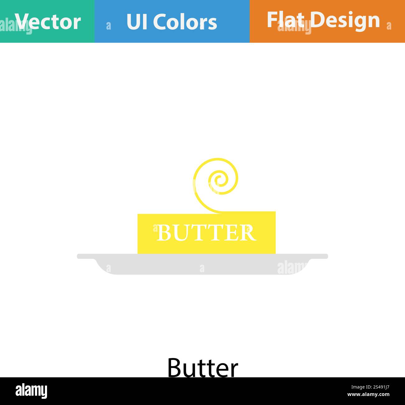 Butter icon. Flat color design. Vector illustration Stock Vector Image ...