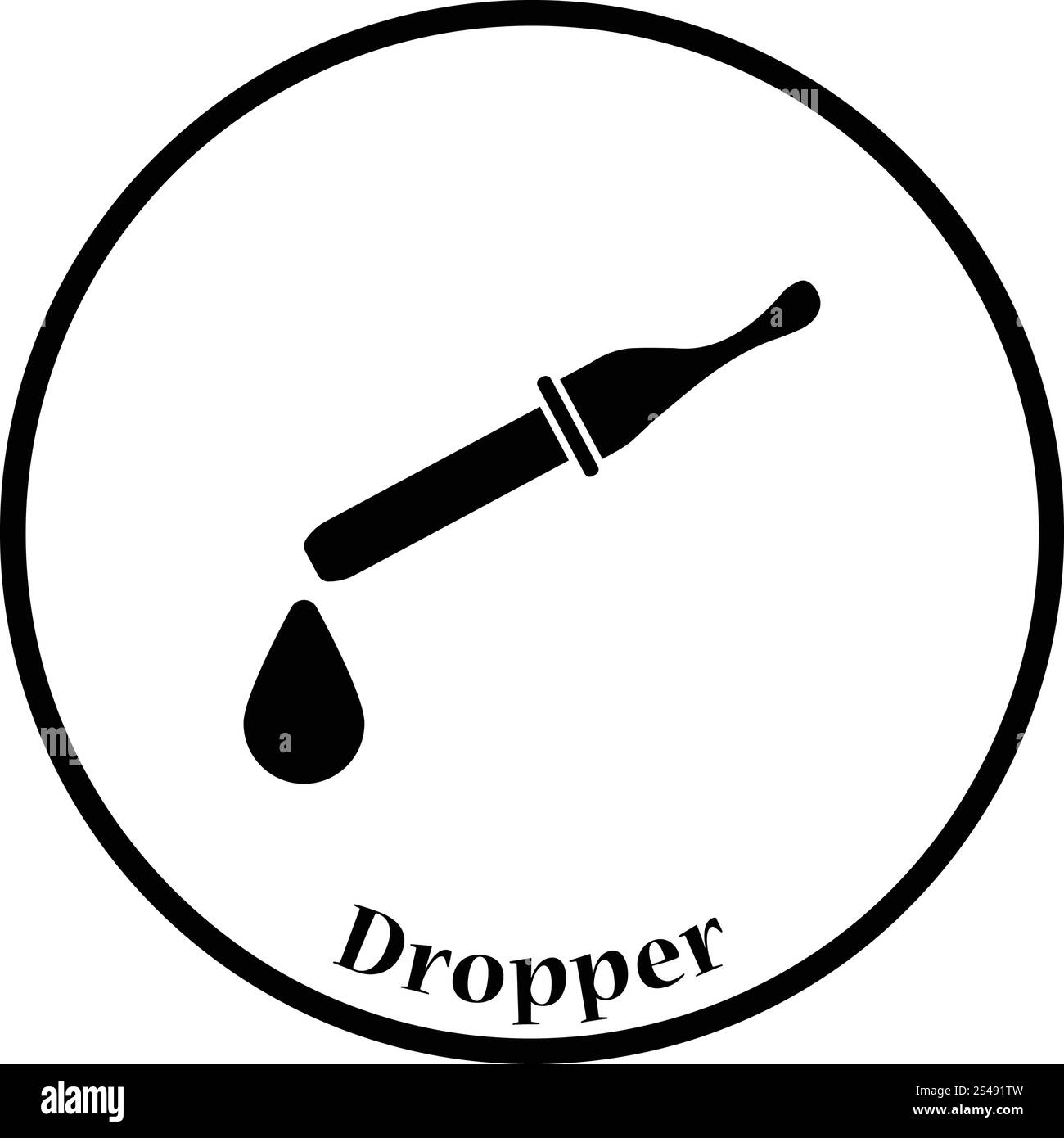 Dropper icon. Thin circle design. Vector illustration Stock Vector ...
