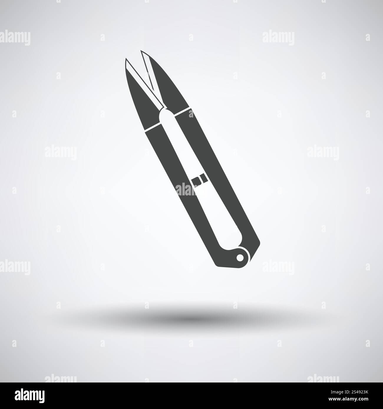 Seam ripper icon on gray background, round shadow. Vector illustration ...