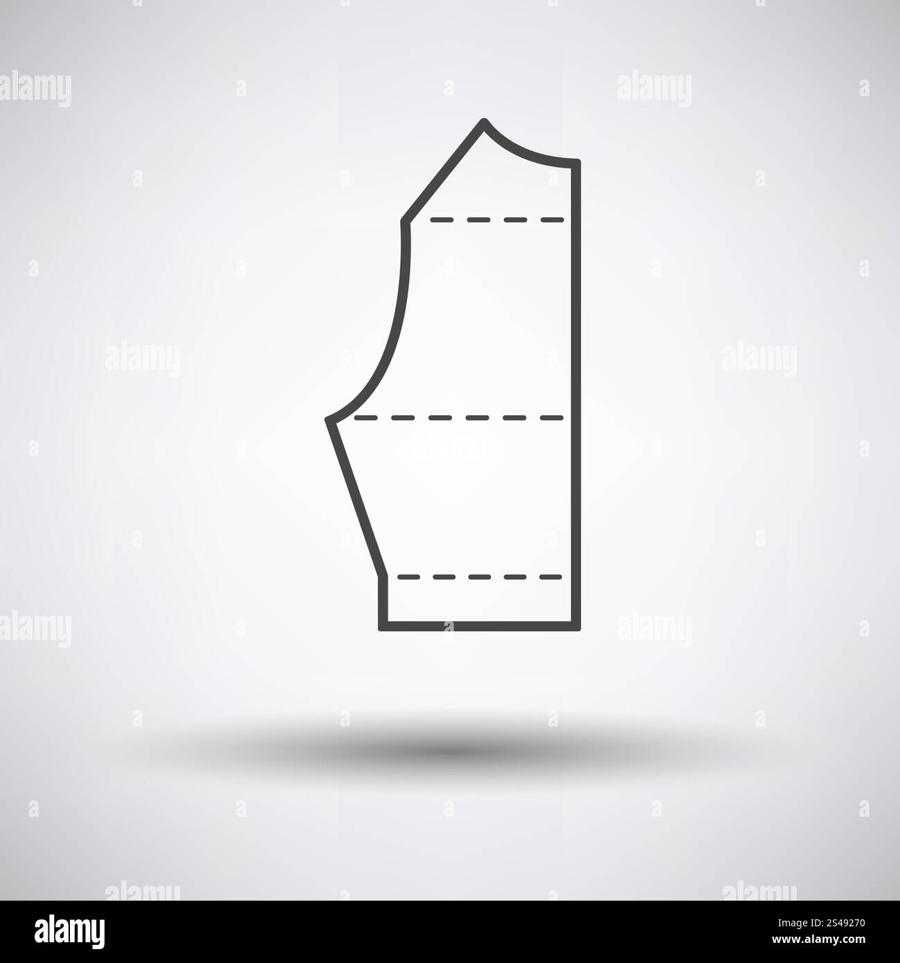 Sewing pattern icon on gray background, round shadow. Vector ...