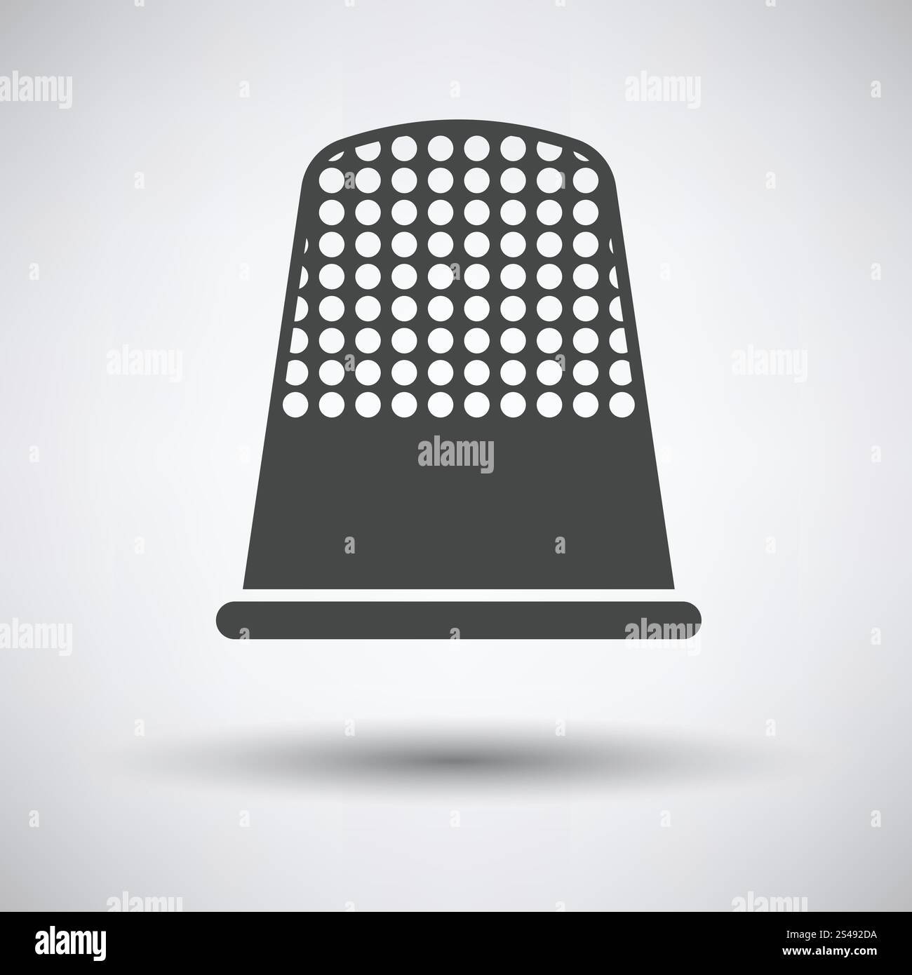Tailor thimble icon on gray background, round shadow. Vector illustration Stock Vector Image ...