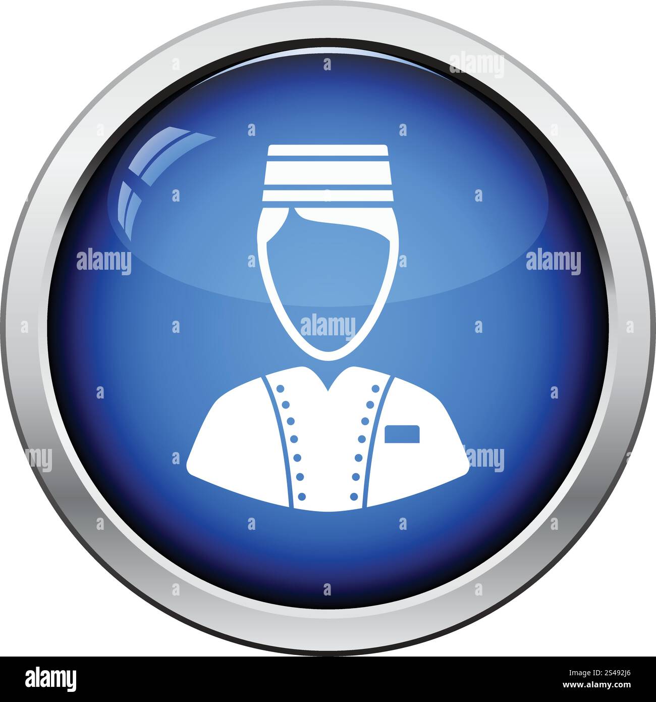 Hotel boy icon. Glossy button design. Vector illustration Stock Vector ...