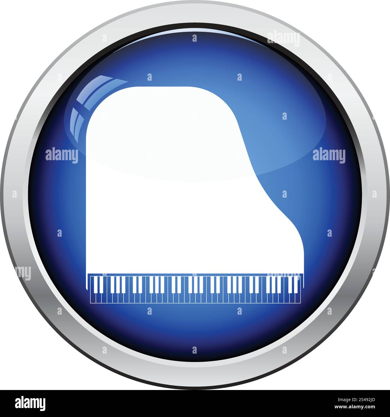 Grand piano icon. Glossy button design. Vector illustration Stock ...