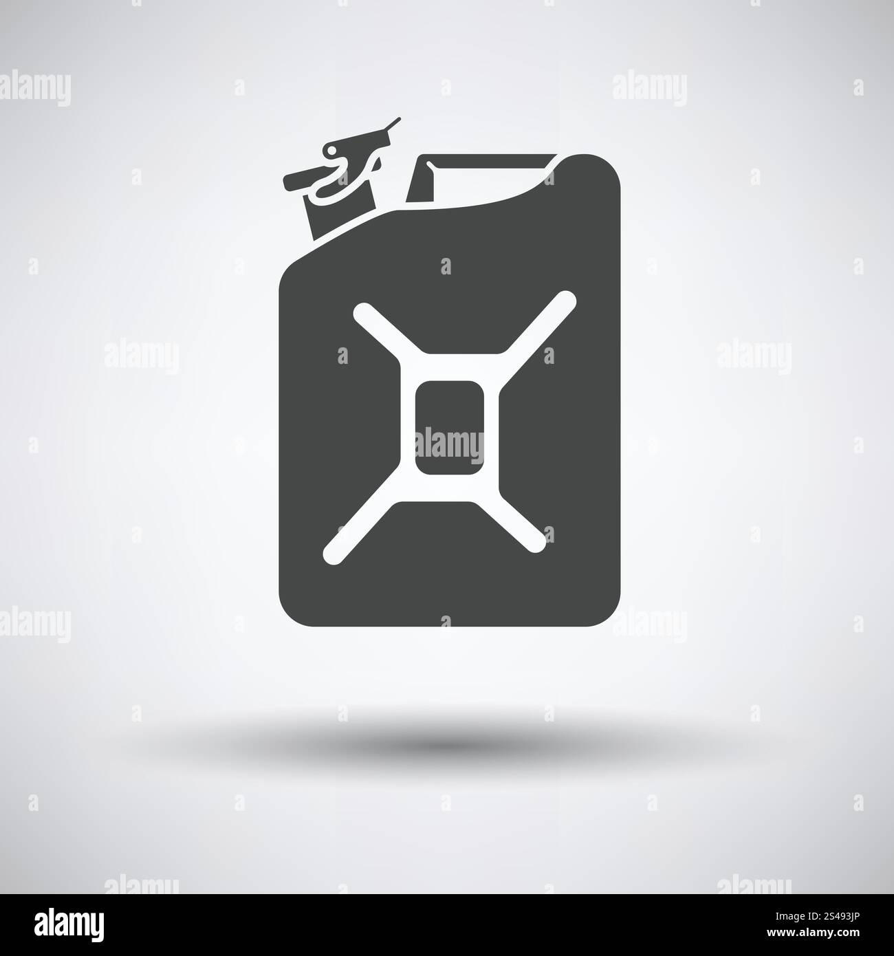 Fuel canister icon on gray background, round shadow. Vector ...