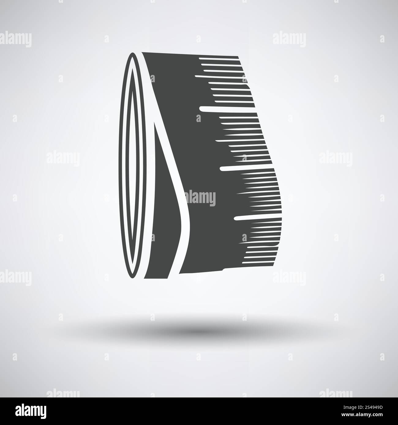 Tailor measure tape icon on gray background, round shadow. Vector ...