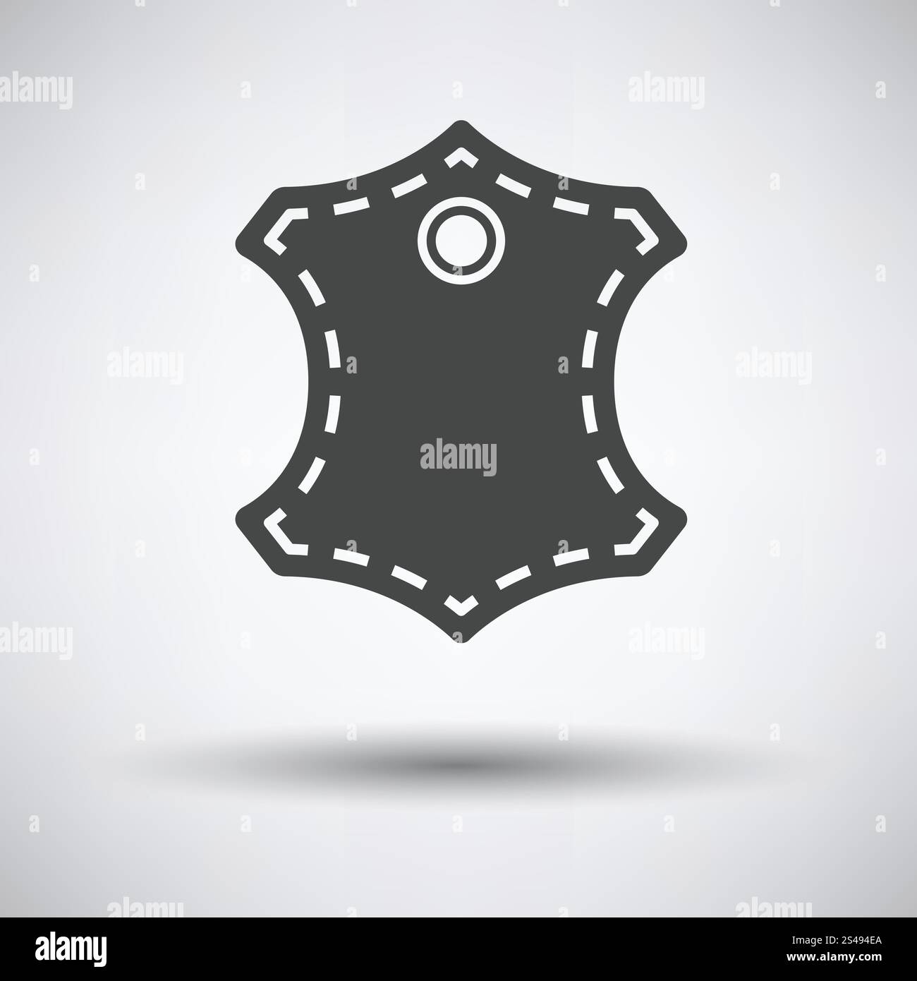 Leather sign icon on gray background, round shadow. Vector illustration ...
