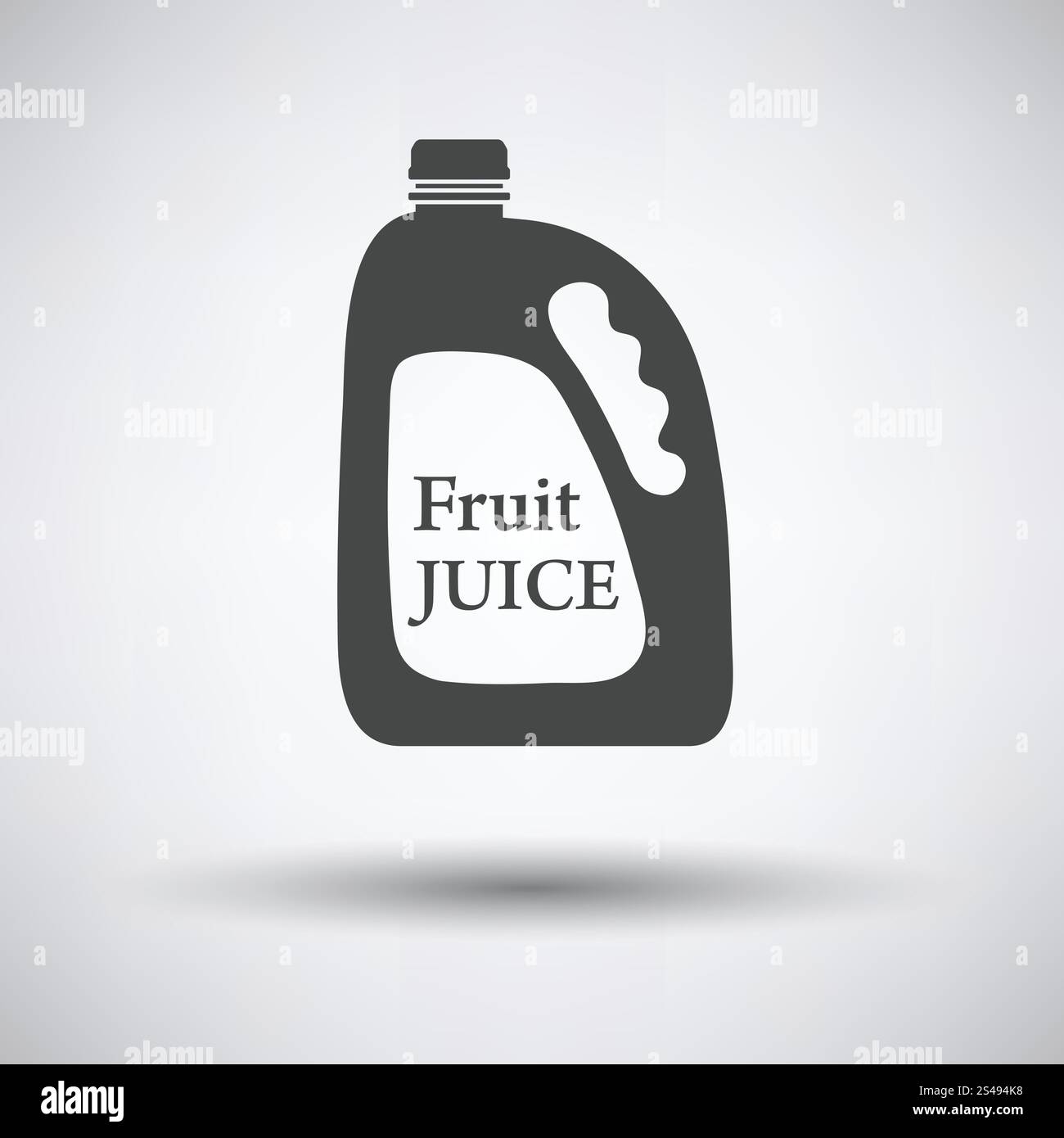 Fruit juice canister icon on gray background, round shadow. Vector ...