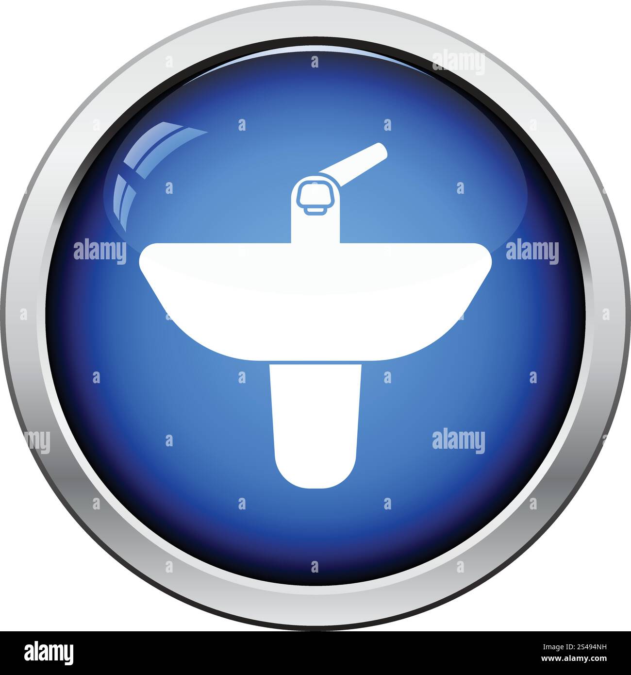 Wash basin icon. Glossy button design. Vector illustration Stock Vector ...
