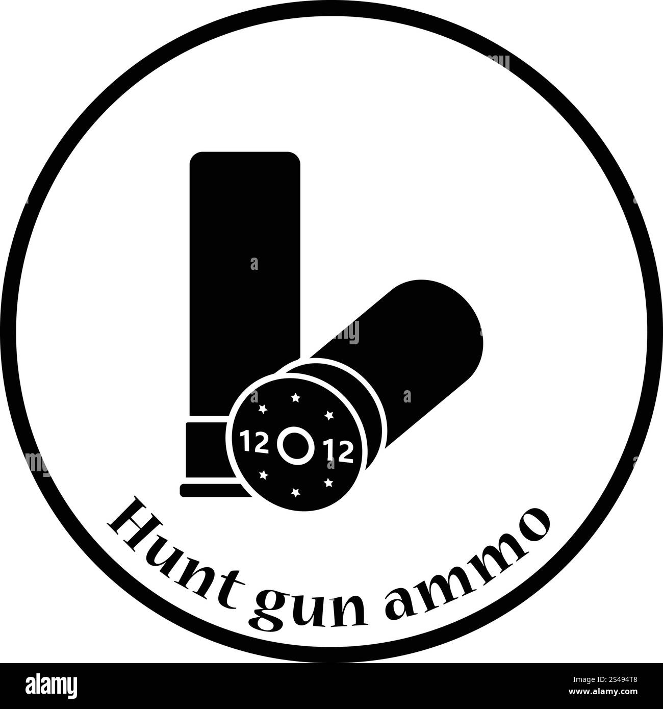 Hunt gun ammo icon. Thin circle design. Vector illustration Stock ...