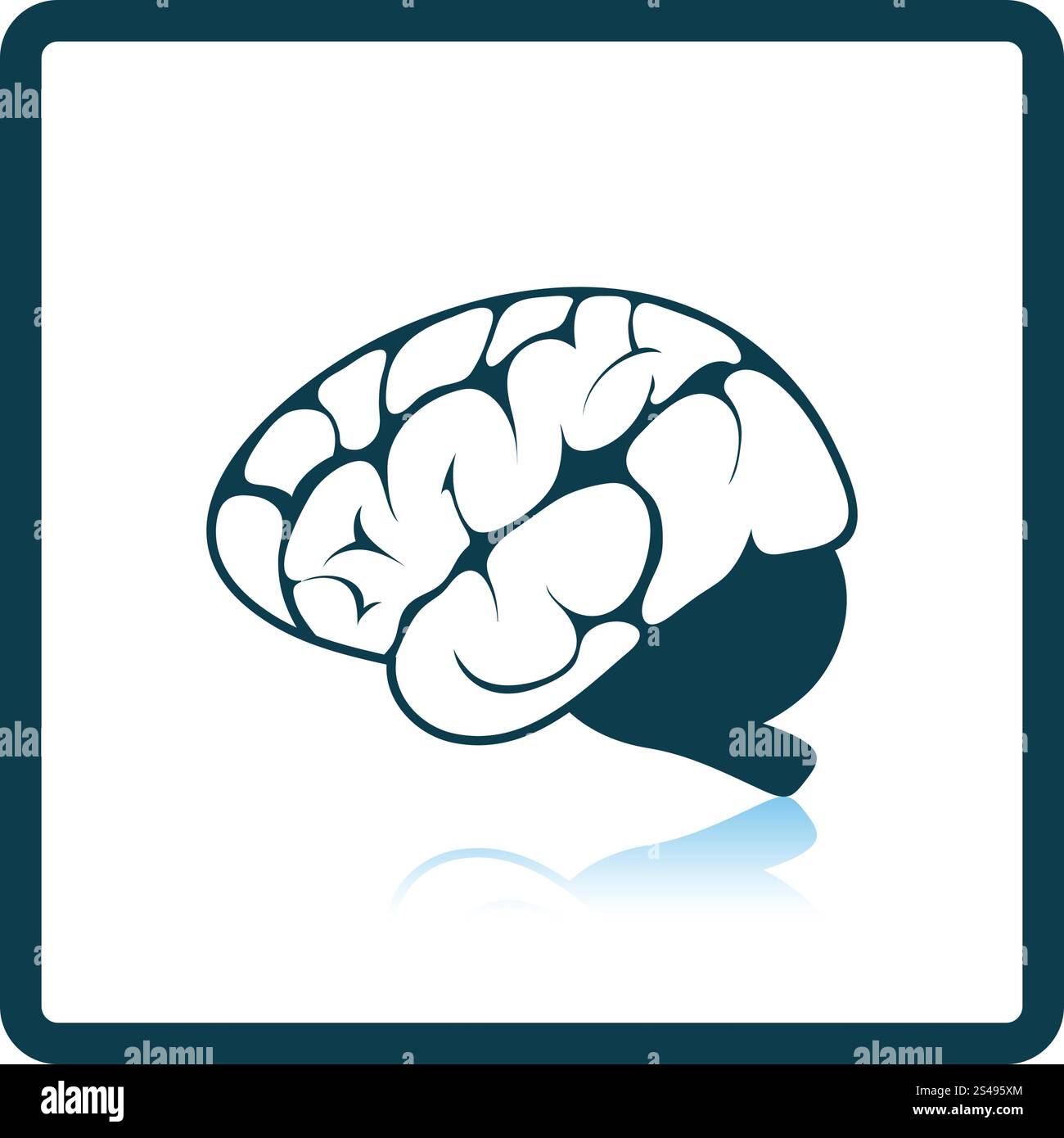 Brain icon. Shadow reflection design. Vector illustration Stock Vector ...