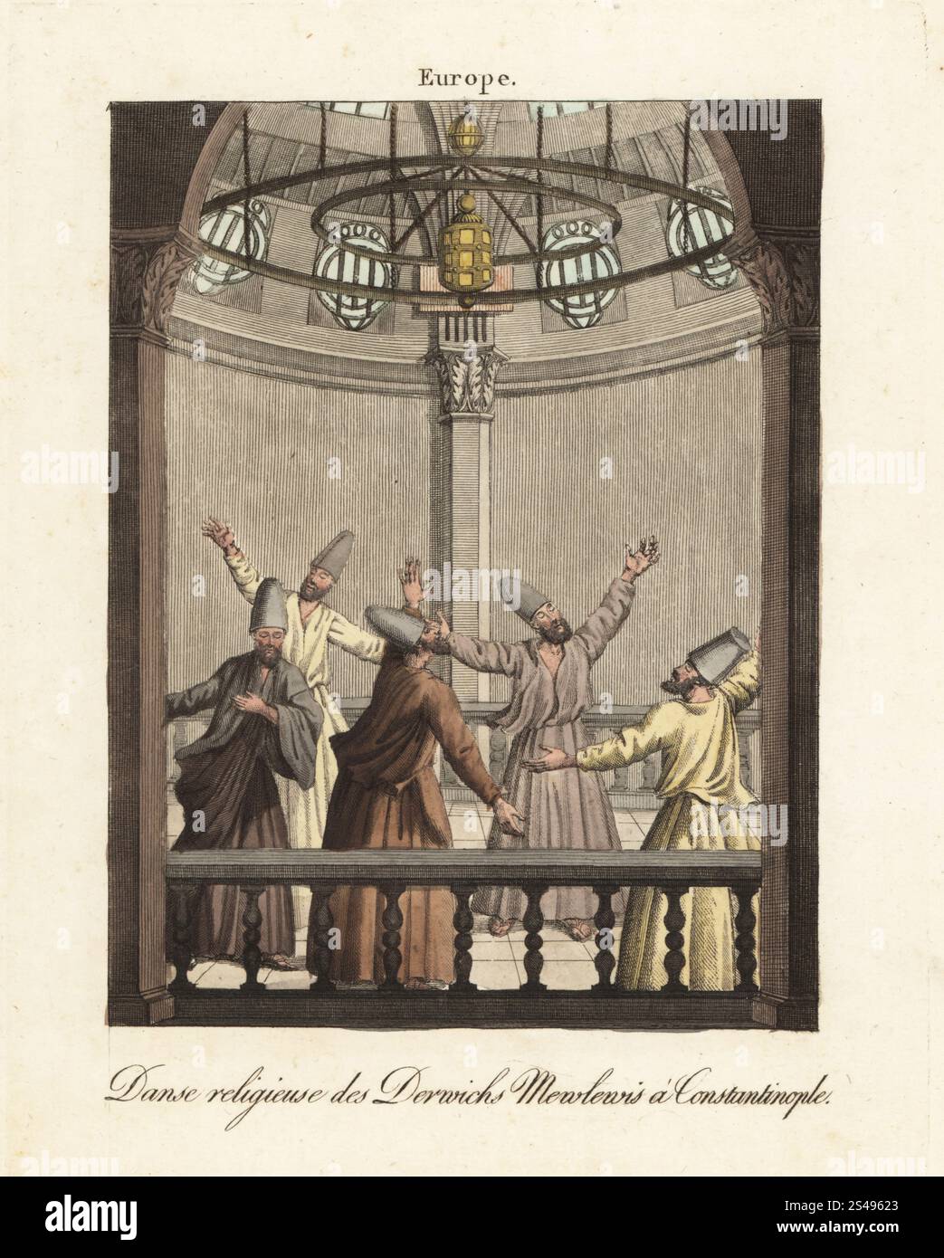 The dance of the whirling dervishes, Mevlevi Order of Sufism, in Pera ...