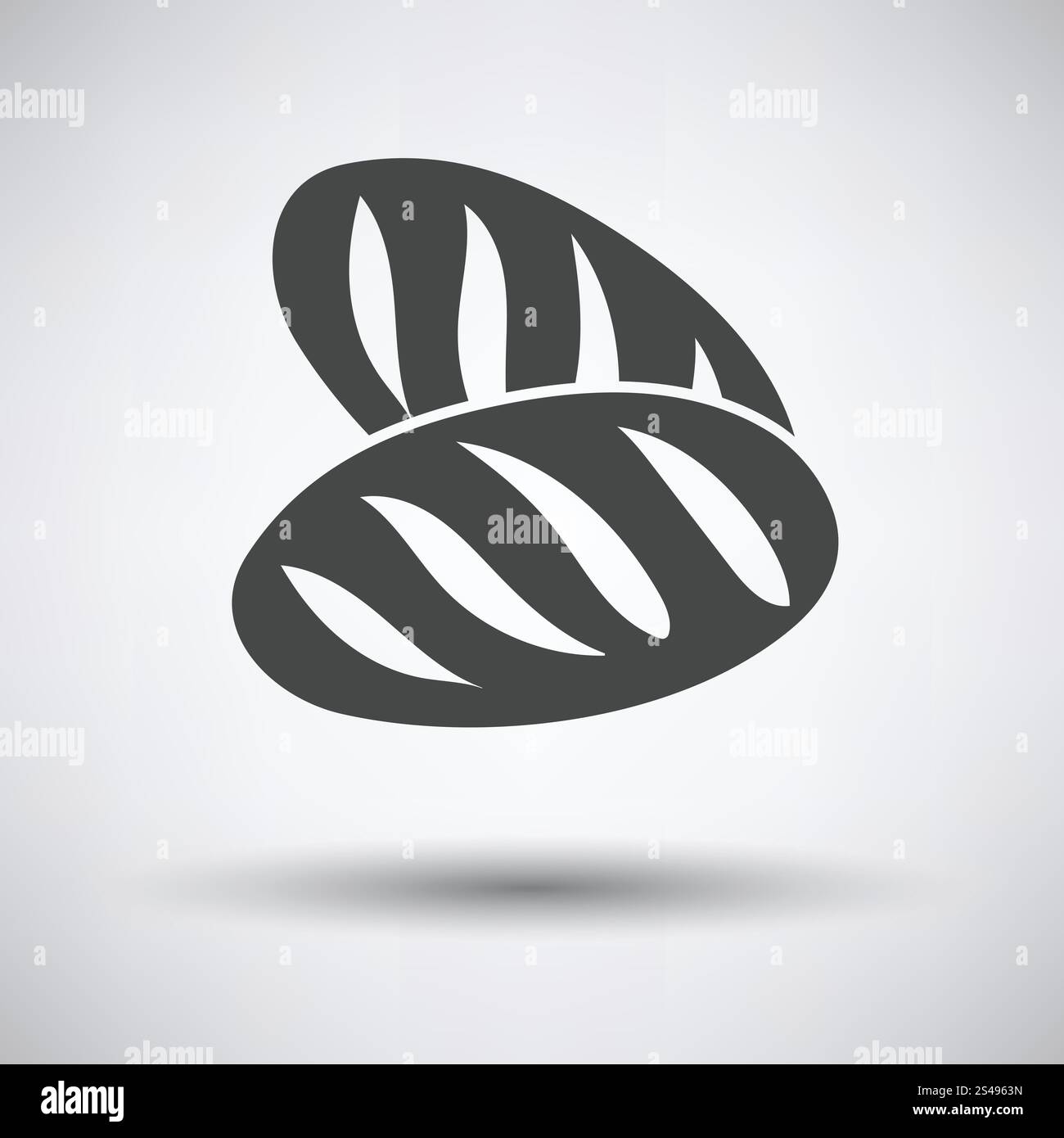 Bread icon on gray background, round shadow. Vector illustration Stock ...