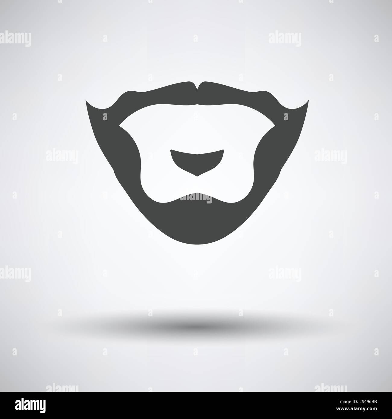Goatee icon on gray background, round shadow. Vector illustration Stock ...