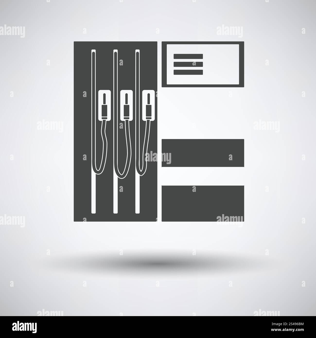 Fuel station icon on gray background, round shadow. Vector illustration Stock Vector Image & Art ...