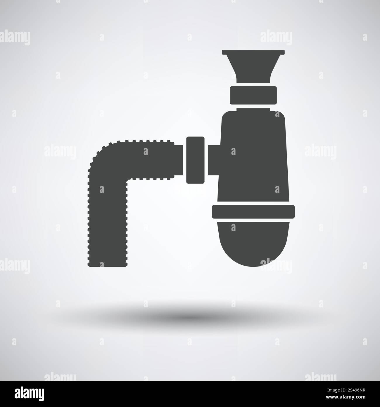 Bathroom siphon icon on gray background, round shadow. Vector illustration Stock Vector Image ...