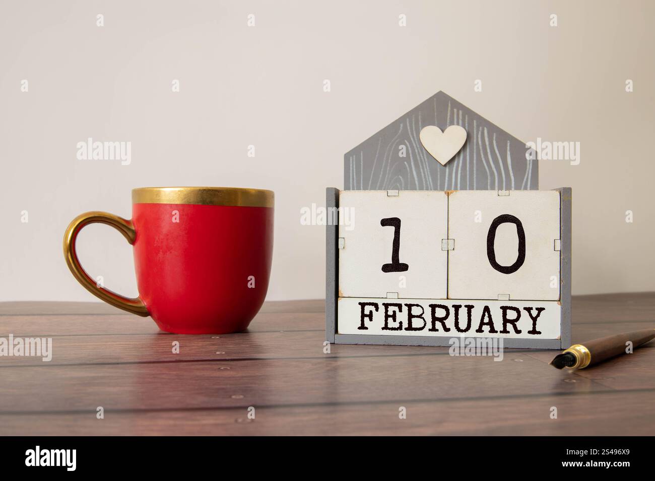 February 10, lines in the book for background Stock Photo - Alamy