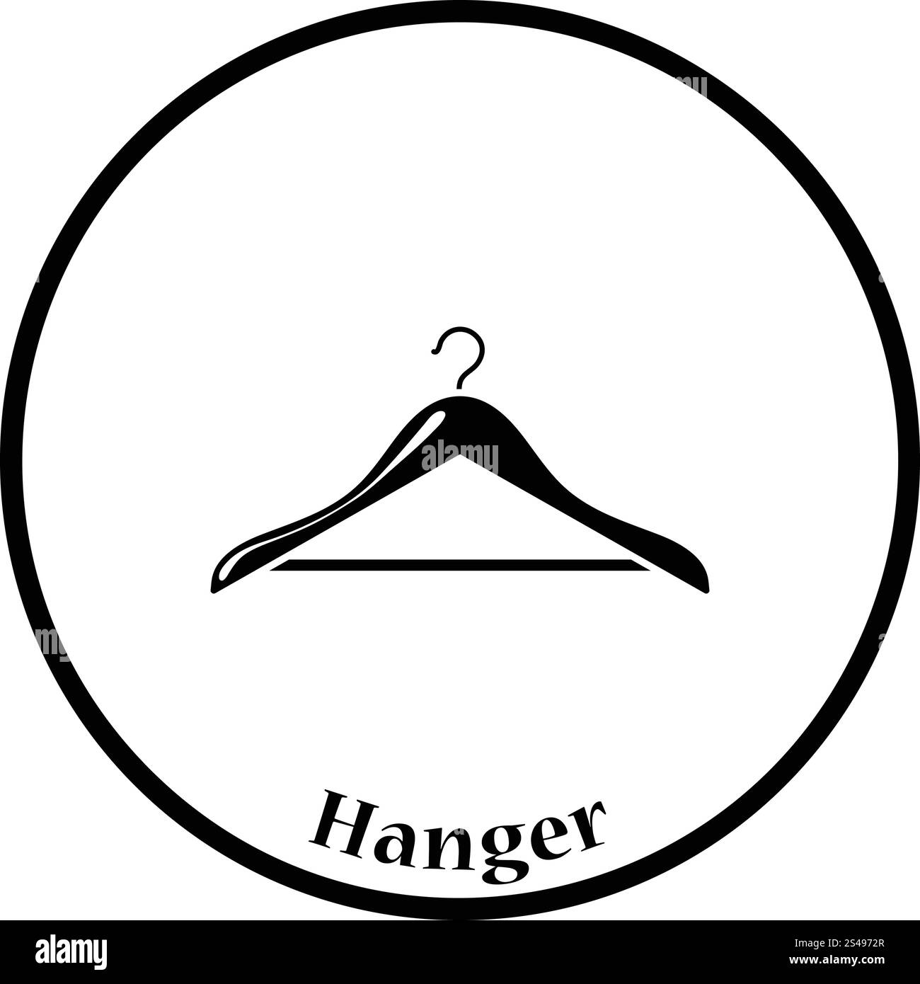 Cloth hanger icon. Thin circle design. Vector illustration Stock Vector ...