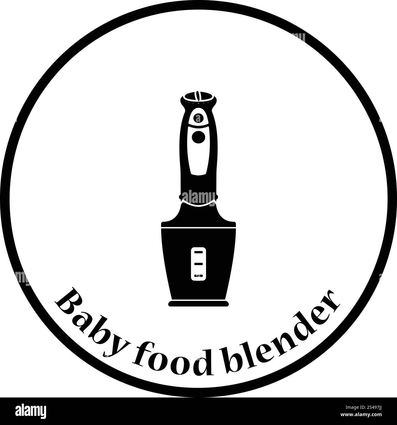 Baby food blender icon. Thin circle design. Vector illustration Stock ...
