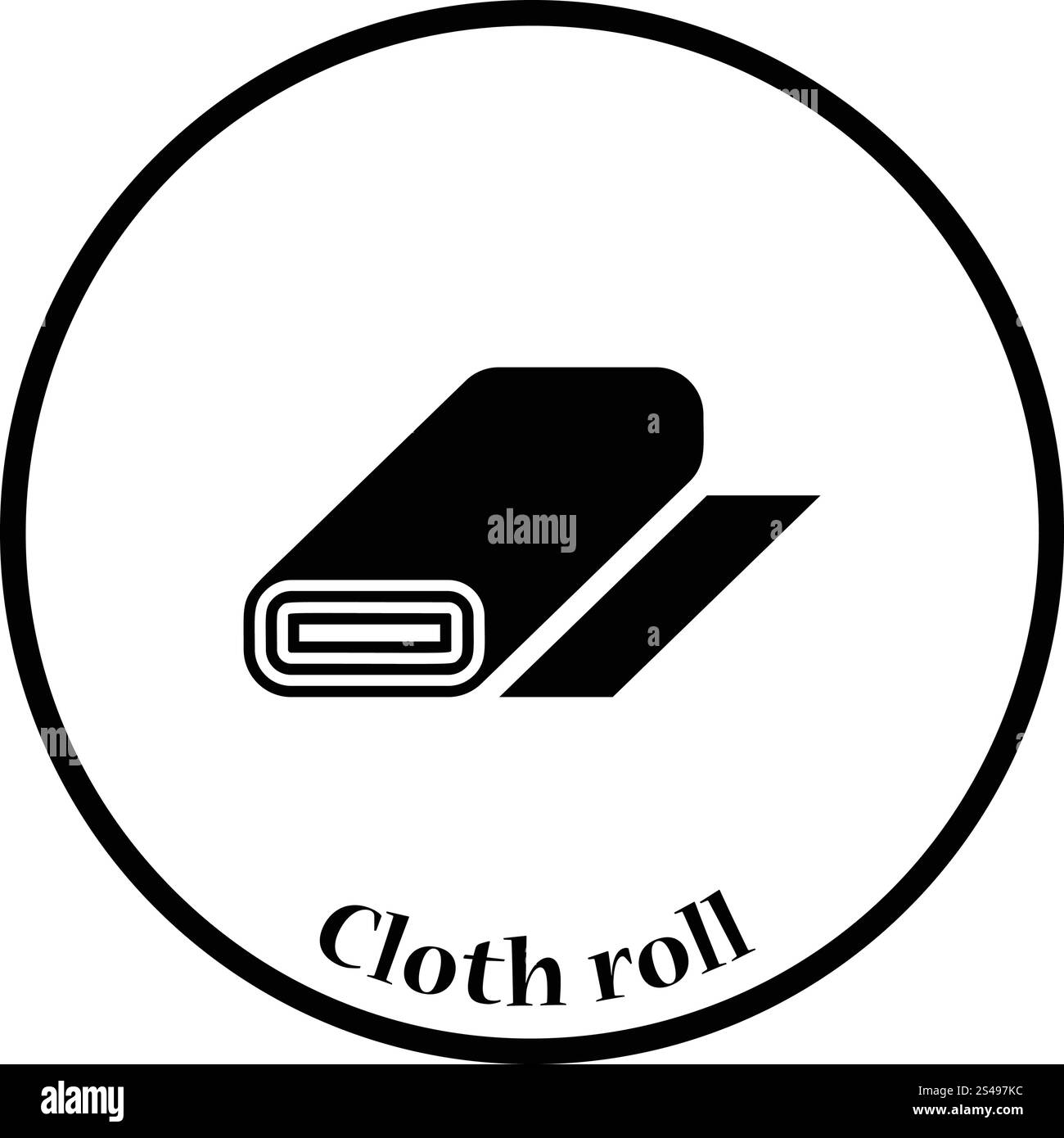 Tailor cloth roll icon. Thin circle design. Vector illustration Stock ...