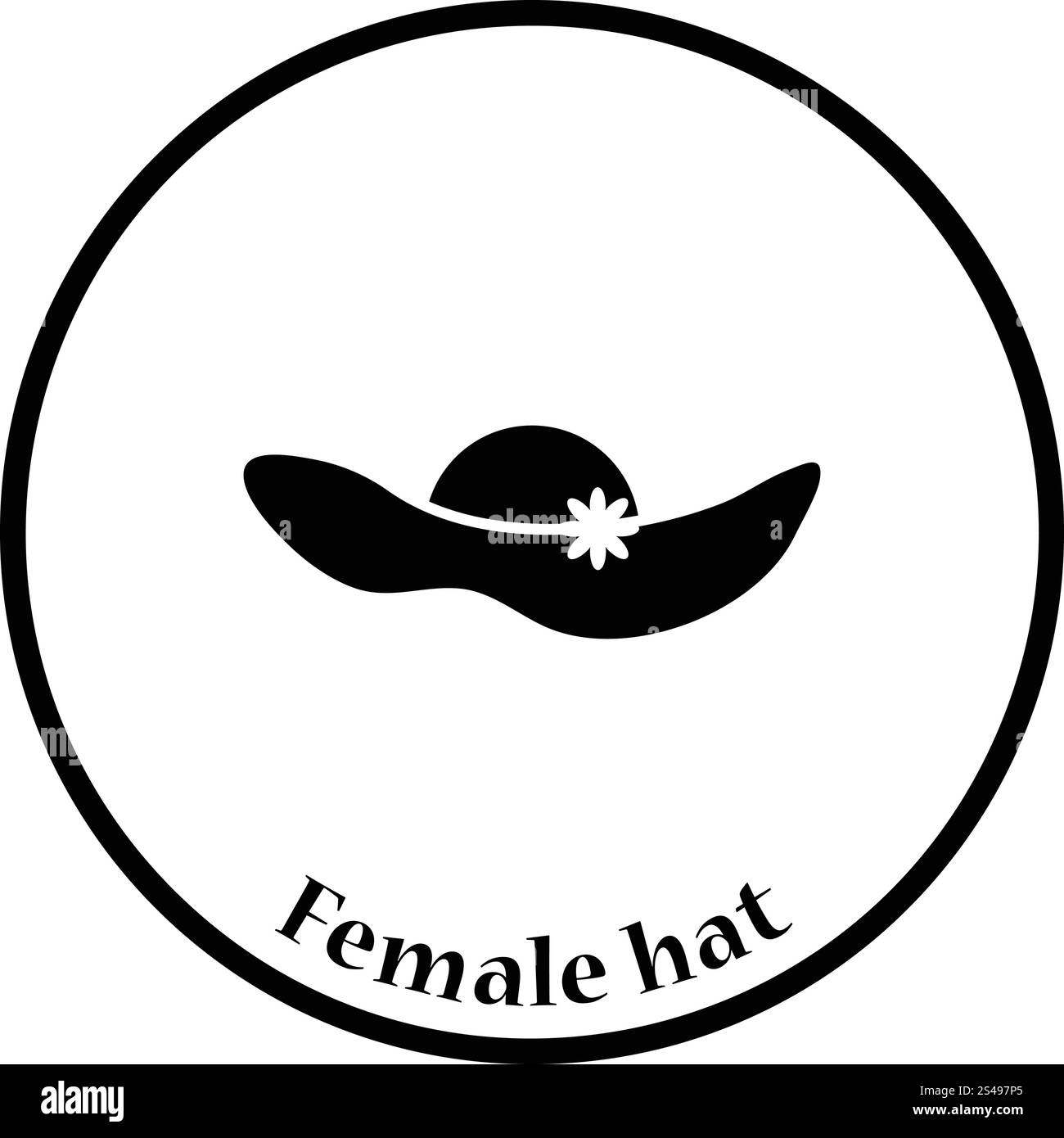 Elegant woman hat icon. Thin circle design. Vector illustration Stock ...