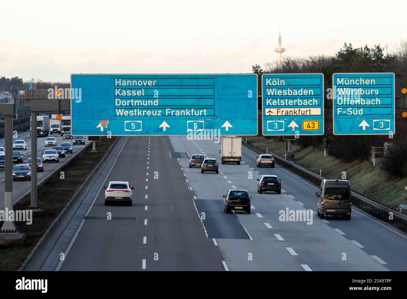 Frankfurt Am Main, Hesse, Germany. 10th Jan, 2025. A5 Autobahn seen at ...
