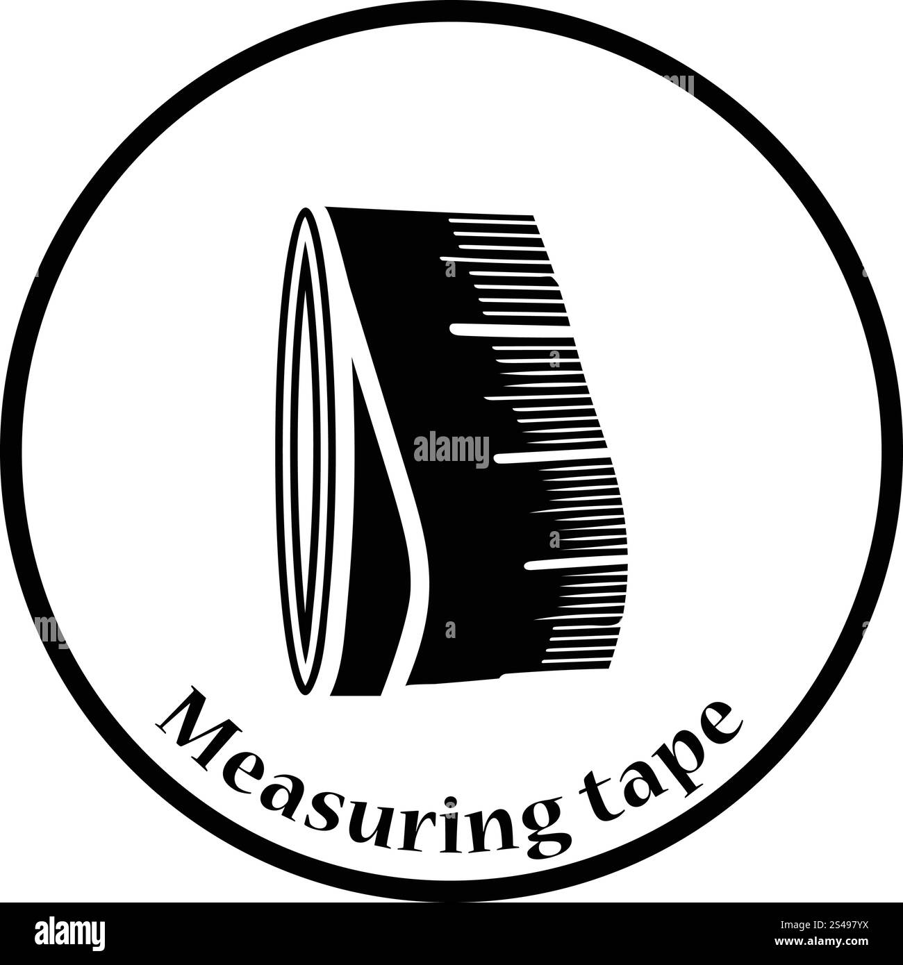 Tailor measure tape icon. Thin circle design. Vector illustration Stock ...