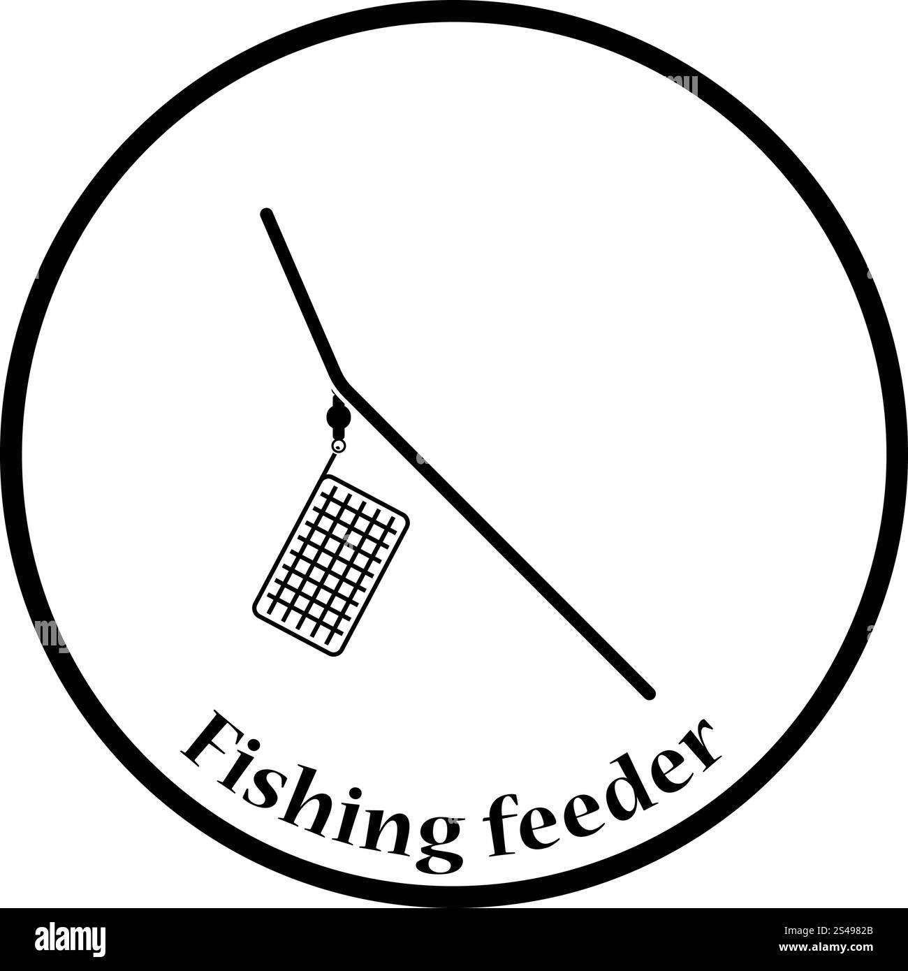 Icon of fishing feeder net. Thin circle design. Vector illustration ...