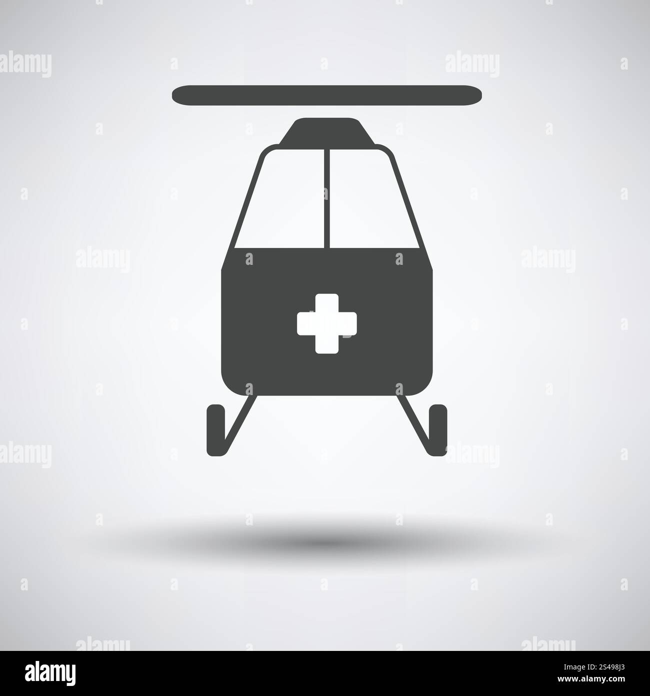 Medevac icon on gray background, round shadow. Vector illustration ...